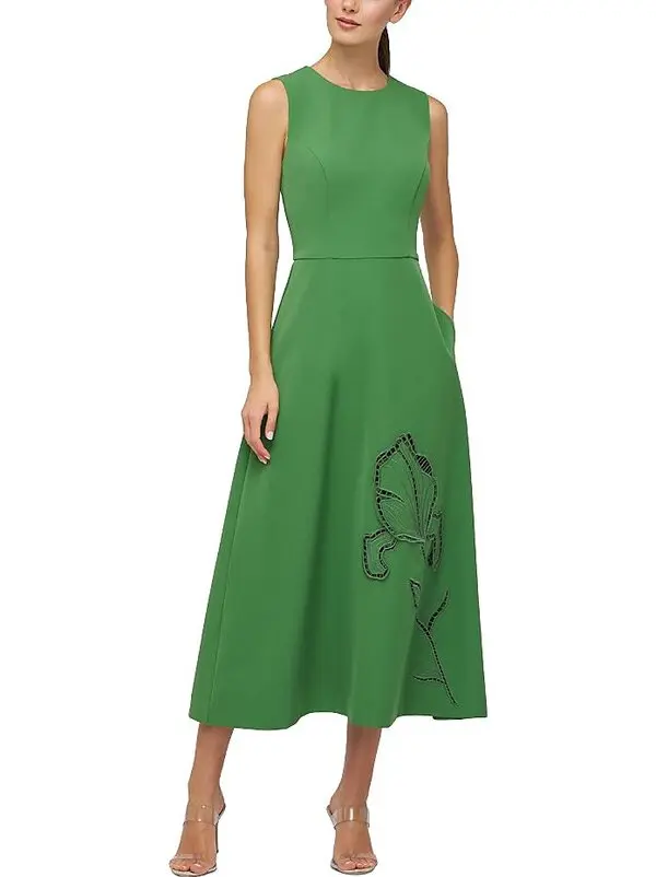 KAY UNGER Blossom Tea Length Dress - Lush Green