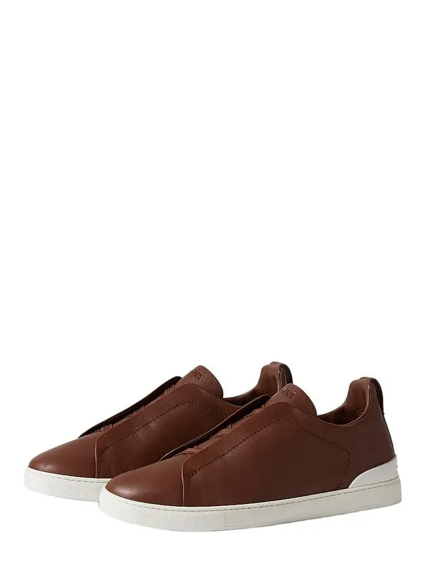 Zegna Triple Stitch Secondskin Sneakers - Almond Brown