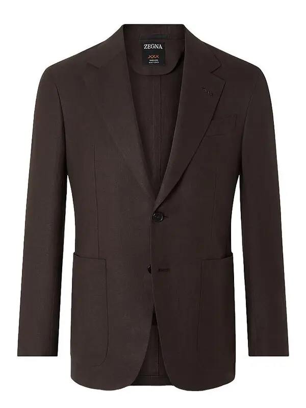 Zegna Oasi Lino Jacket - Dark Brown