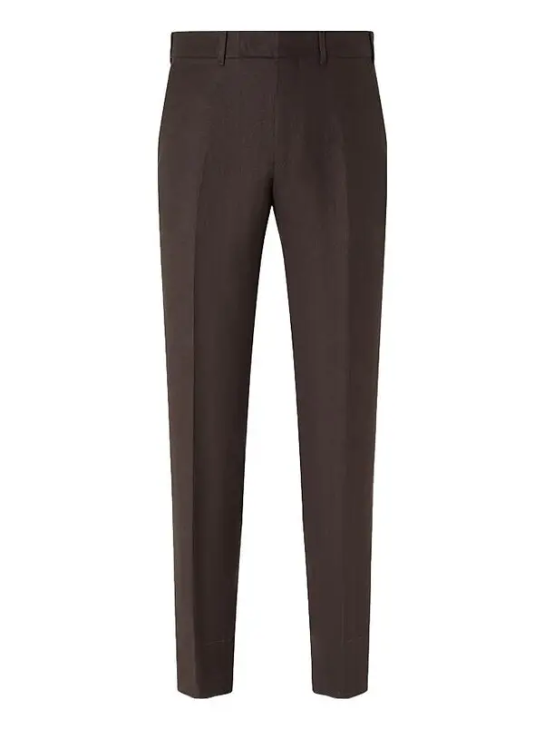 Zegna Oasi Lino Flower Pants - Dark Brown