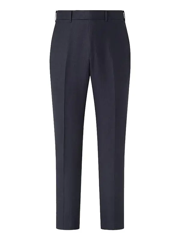 Zegna Oasi Lino Tailored Linen Pants - Navy Blue