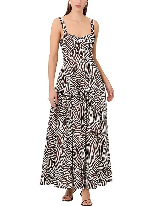 NICHOLAS Valeria Sleeveless Midi Dress - Striata Print