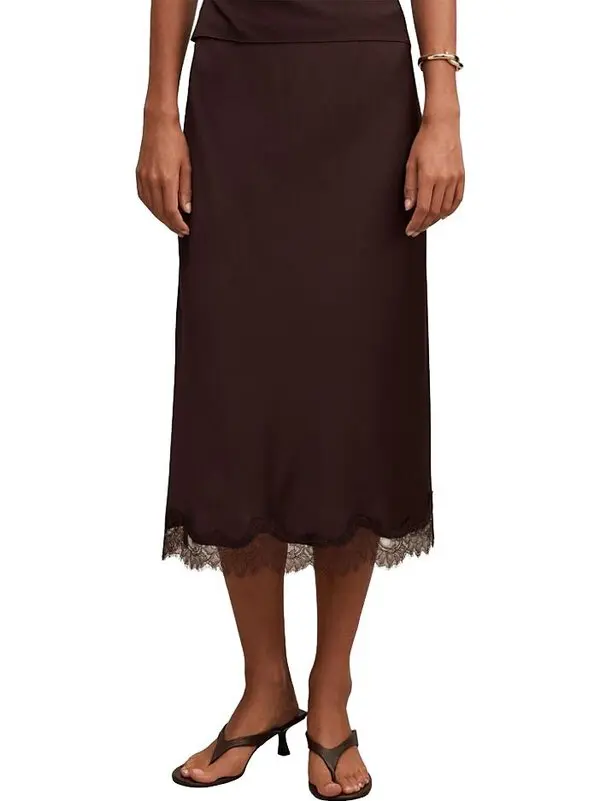 EVER NEW Enola Lace Midi Skirt - Dark Chocolate Co-ord