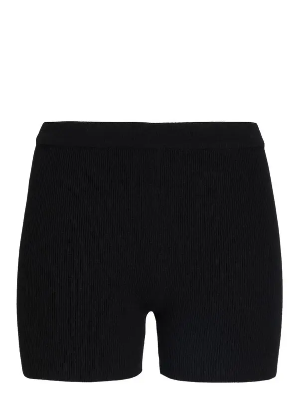 Jacquemus Arancia Ribbed-knit Shorts - Black