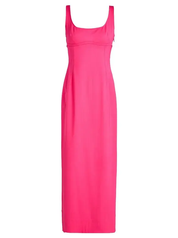 Jacquemus Valdu Cutout Wool-blend Twill Maxi Dress - Bright Pink
