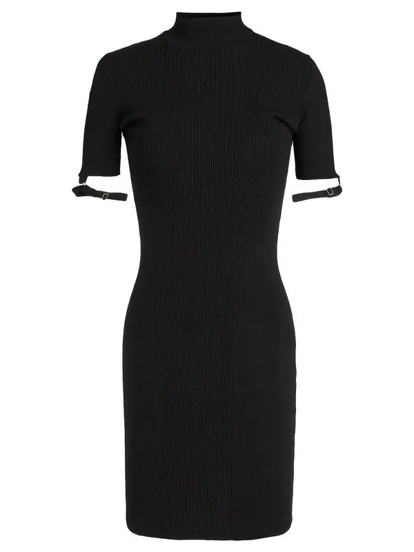 Jacquemus Torre Ribbed-knit Mini Dress - Black