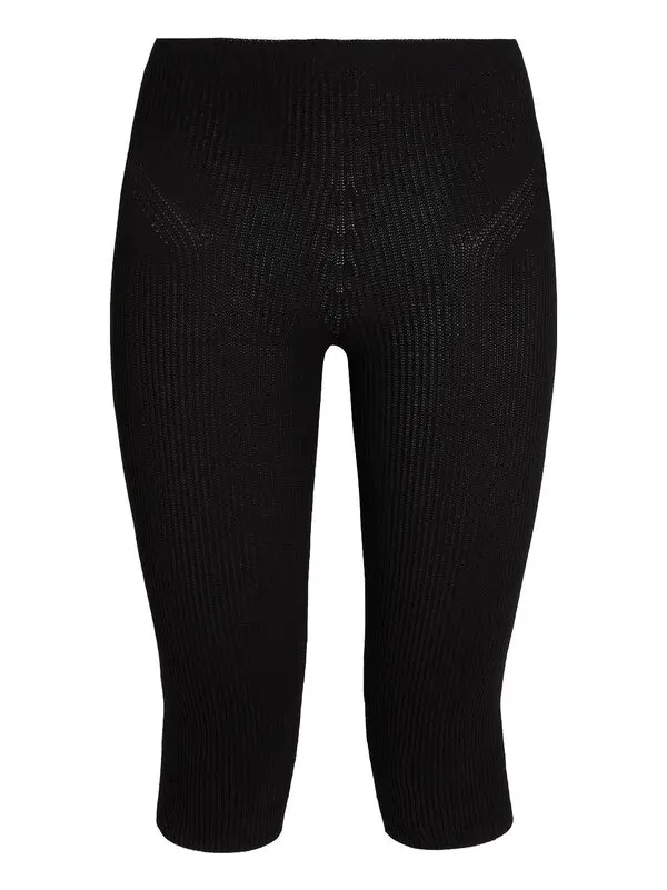 Jacquemus Arancia Cropped Ribbedknit Leggings - Black