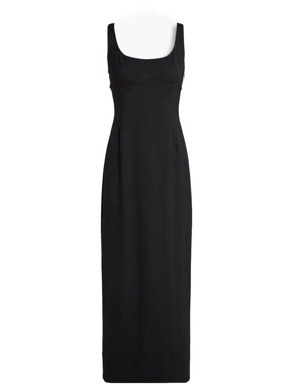 Jacquemus Valdu Cutout Wool-blend Twill Maxi Dress - Black