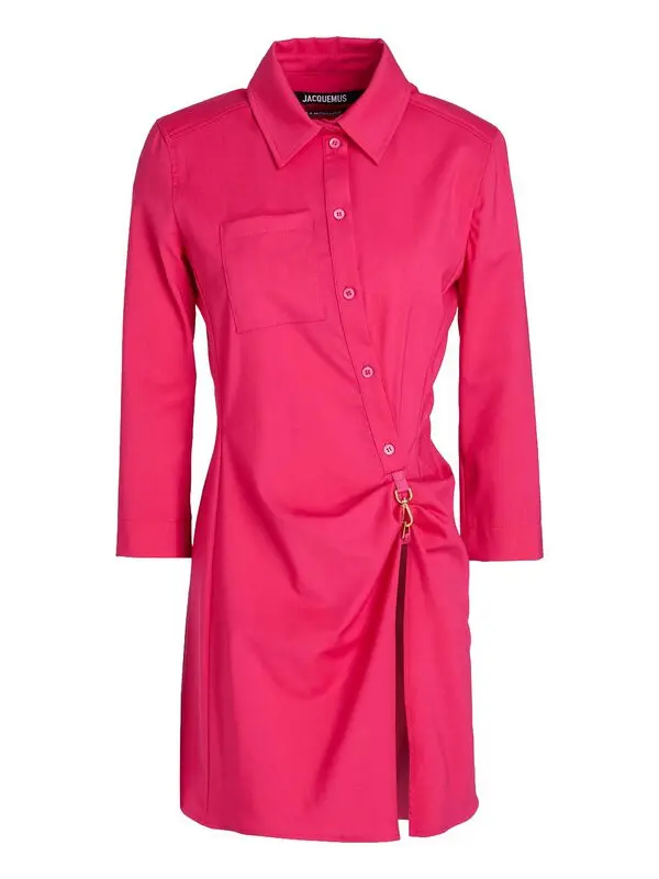 Jacquemus Draped Wool-blend Tunic - Fuchsia