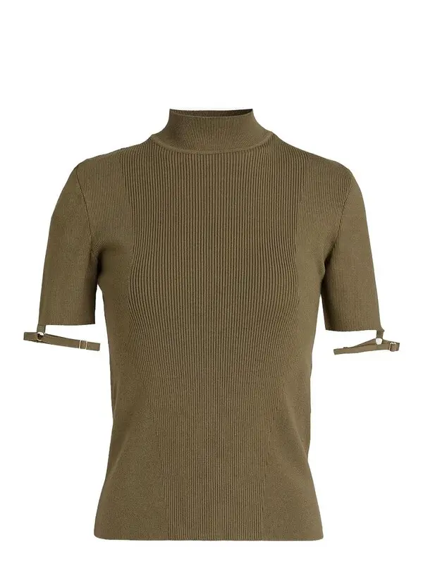 Jacquemus Torre Ribbed-knit Turtleneck Top - Army Green