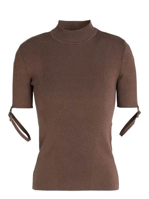 Jacquemus Torre Ribbed-knit Turtleneck Top - Brown
