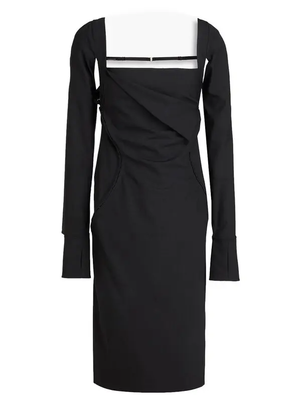 Jacquemus Cerro Draped Wool-blend Dress - Black