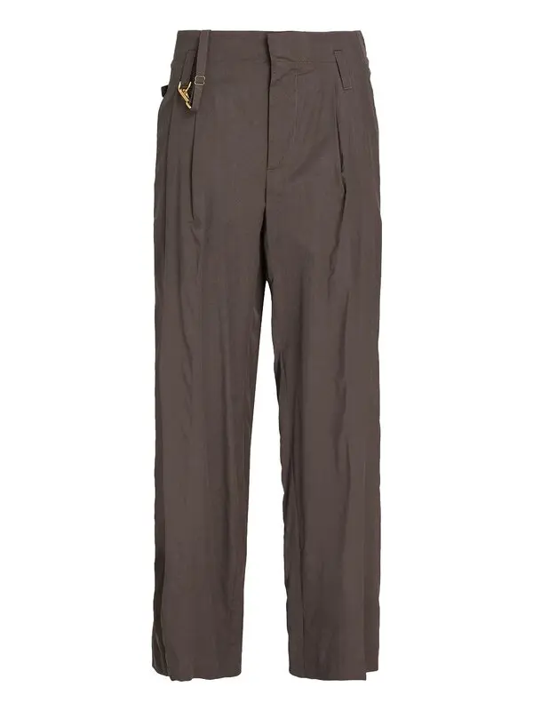 Jacquemus Nottie Pleated Wide-leg Pants - Dark Brown