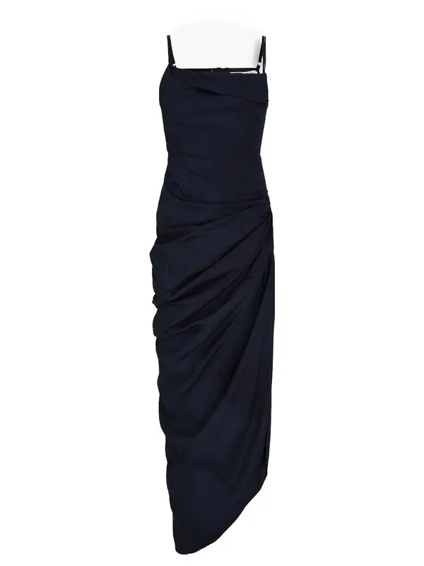 Jacquemus Saudade Open-back Draped Maxi Dress - Navy