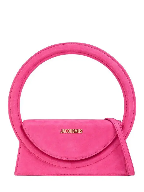 Jacquemus Rond Suede Shoulder Bag - Fuchsia