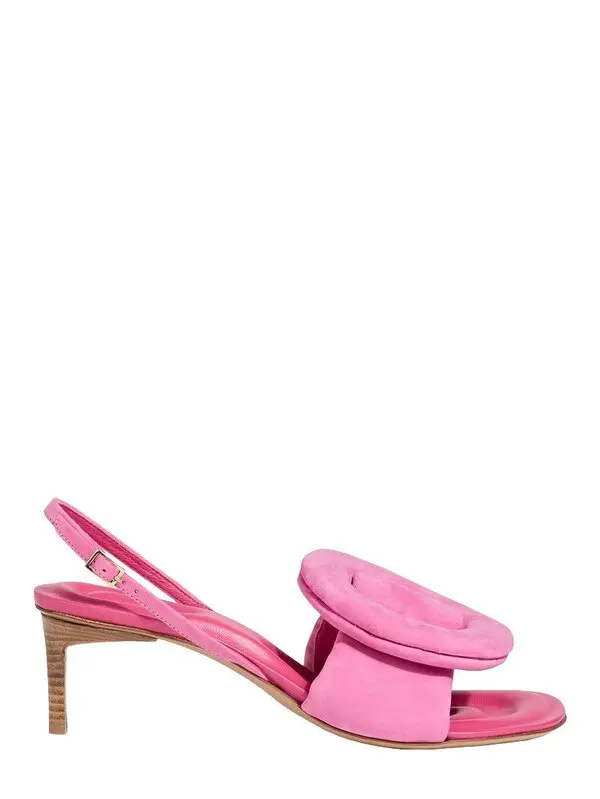 Jacquemus Cuscinu Embellished Slingback Sandals - Pink