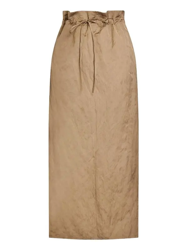 Jacquemus La Montagne Crinkled Satin-crepe Midi Skirt - Sand