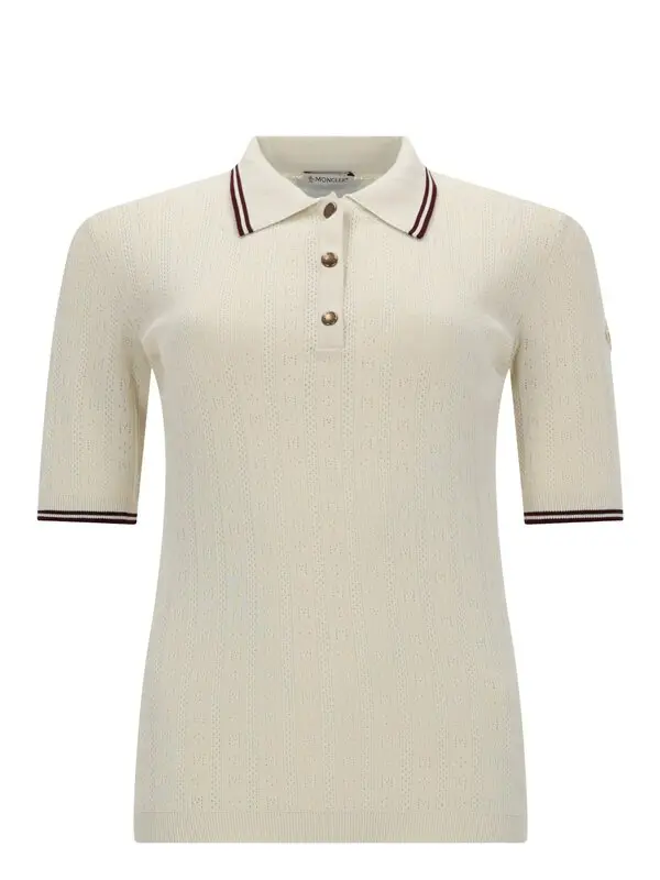 Moncler Polo In Maglia - Ivory