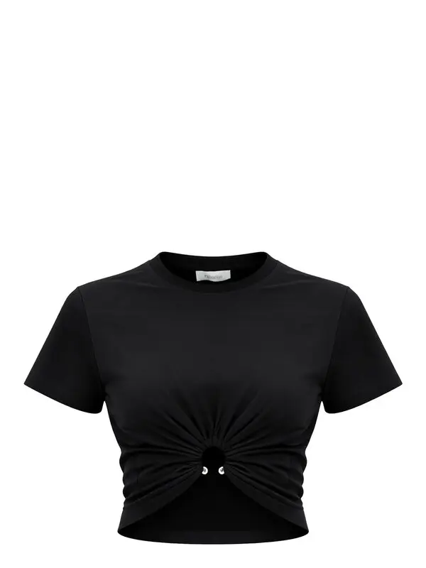 Rabanne Cropped T-shirt - Black