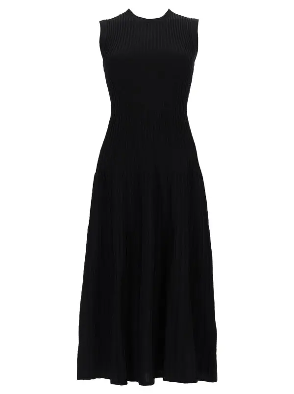 Max Mara Abito In Filato Di Viscosa Crêpe - Black