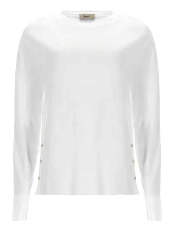 Herno Maglia With Side Buttons - White