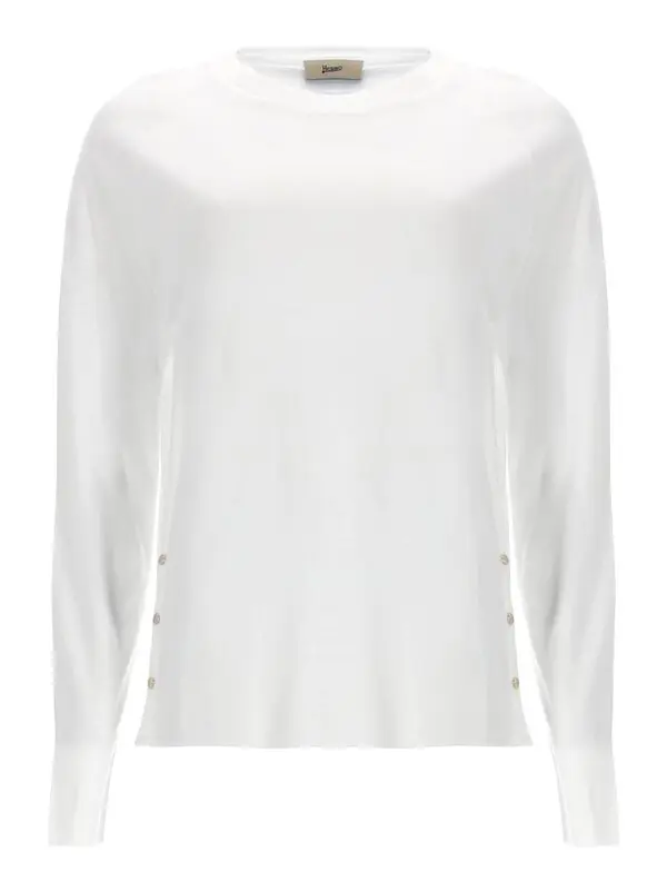 Herno Maglia With Side Buttons - White