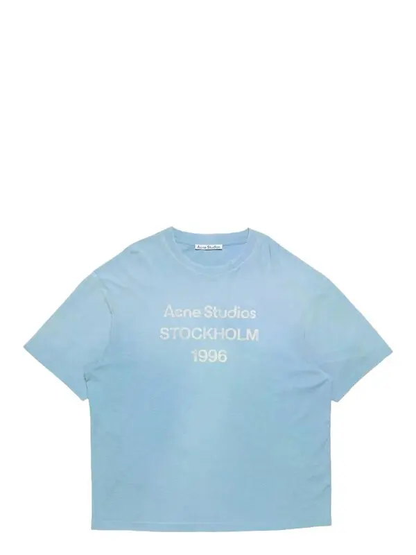 Acne Studios Logo-print Distressed T-shirt - Blue