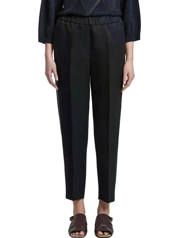 Peserico Chain-trim Elasticated Trousers - Blue