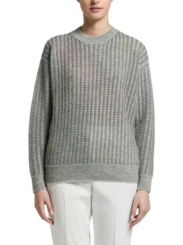 Peserico Crew-neck Textured Knit Sweater - Grey