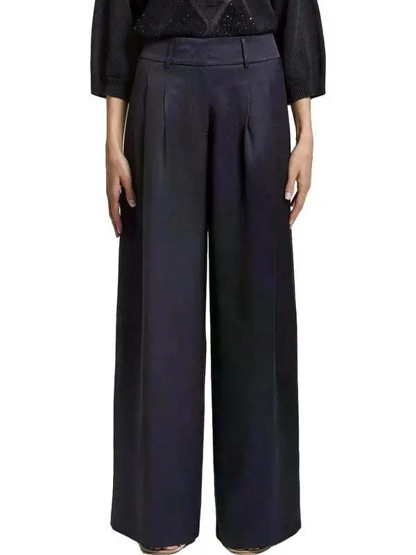 Peserico Pleated Wide-leg Trousers - Blue