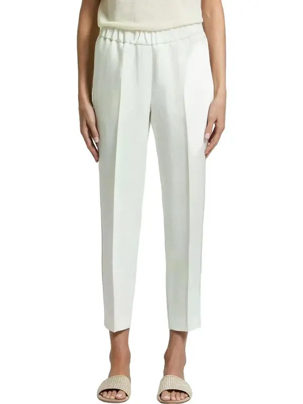 Peserico Chain-trim Pressed-crease Trousers - White