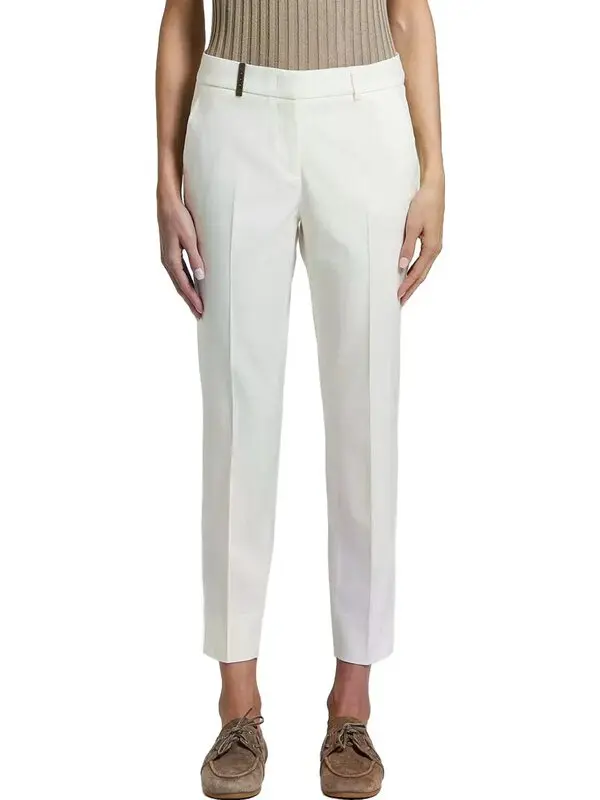 Peserico Pressed-crease Cropped Trousers - Neutrals