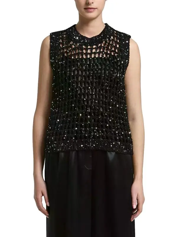 Peserico Sequin-embellished Vest - Black