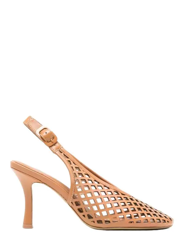 Lola Cruz Bruna Cut-out Slingback Pumps - Brown