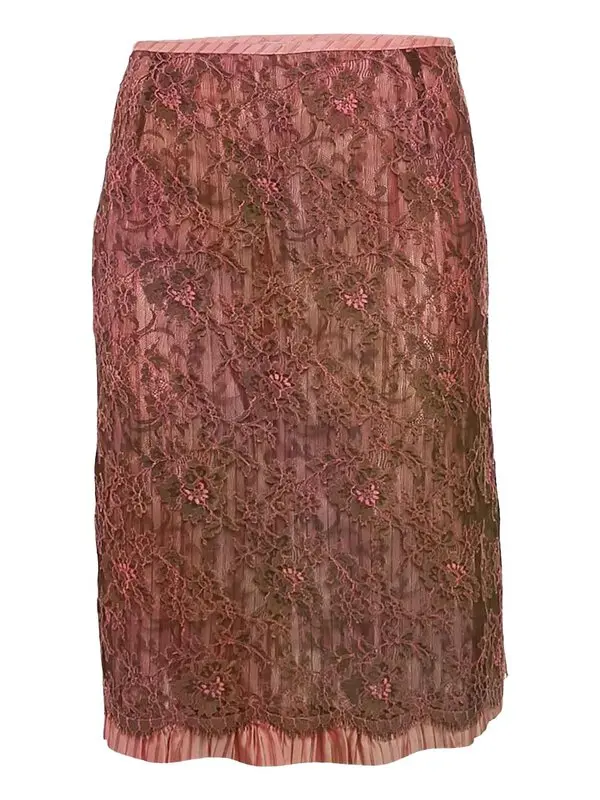 Kenzo 1990 Floral-lace Skirt - Pink