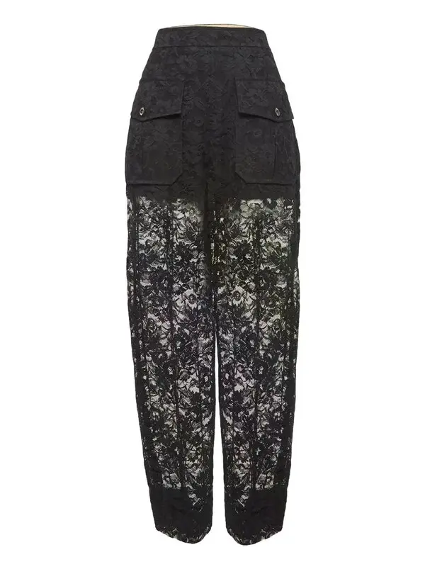 Chloé Panelled Lace Trousers - Black