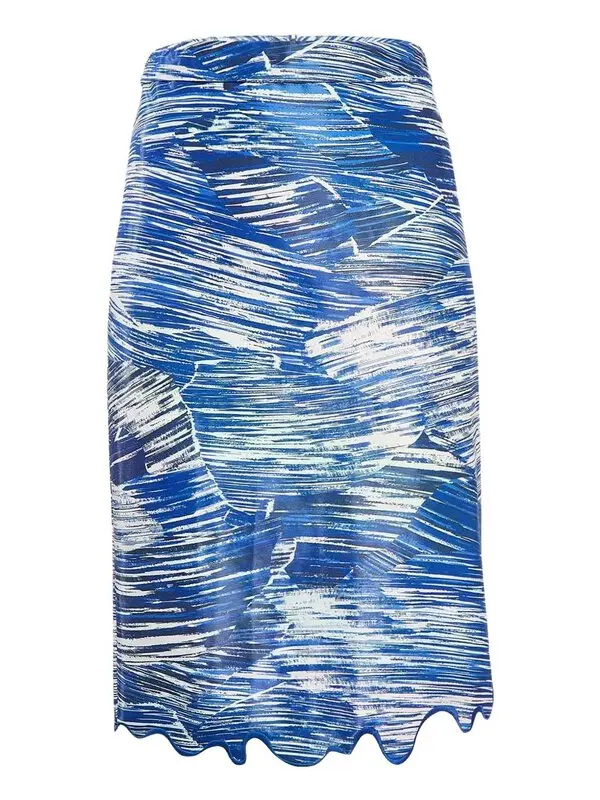 Kenzo Abstract-print Pencil Skirt - Blue