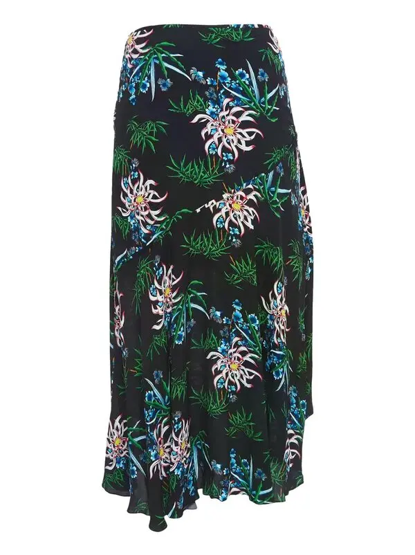 Kenzo Floral-print Asymmetrical Skirt - Black