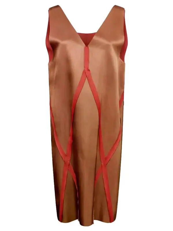 MAISON MARGIELA Paneled Mini Dress - Brown
