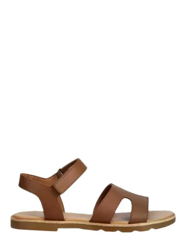 Sorel Ella Iii Leather Flat Sandals - Brown