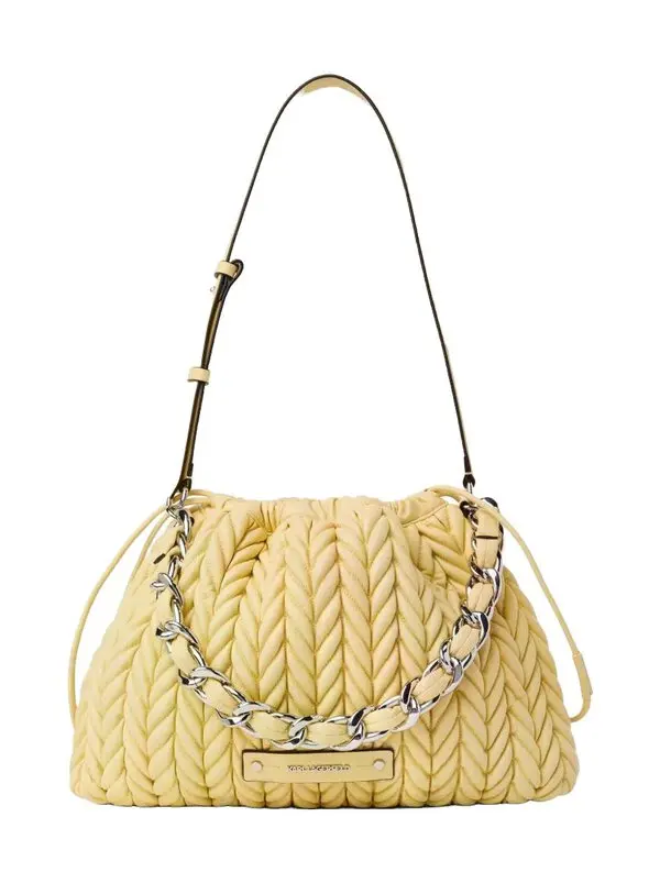 Karl Lagerfeld K/weave Medium Shoulder Bag - Yellow