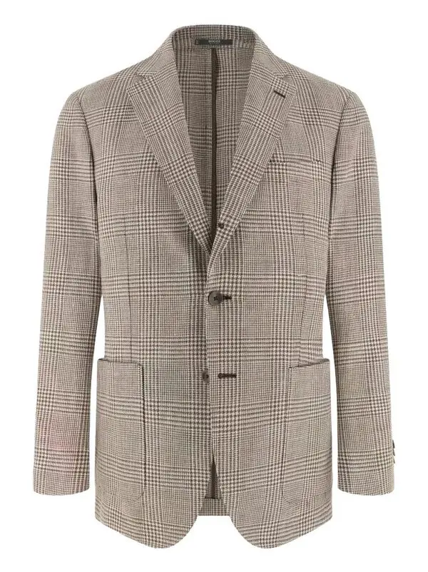 Boggi Milano Checked Blazer - Neutrals