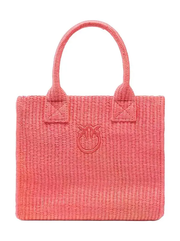 Pinko Love Birds Woven Tote Bag - Pink
