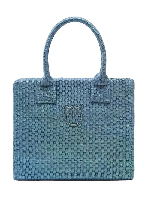 Pinko Woven Love Birds Tote Bag - Blue