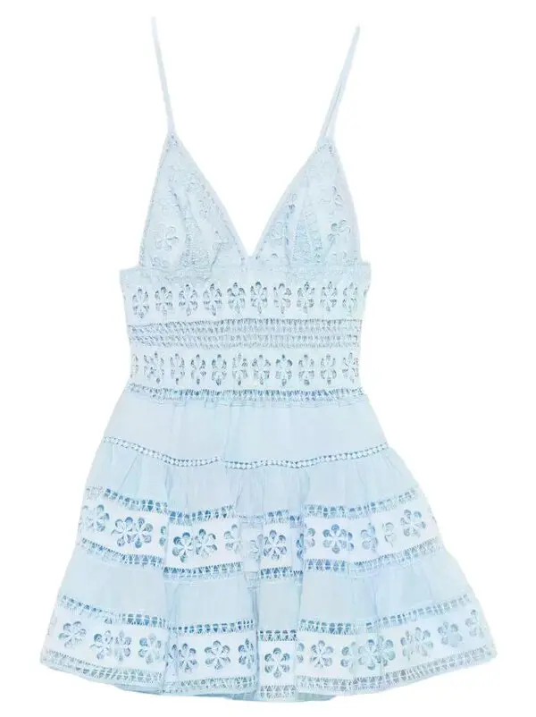 Charo Ruiz Ibiza Isca Broderie-anglaise Mini Dress - Blue