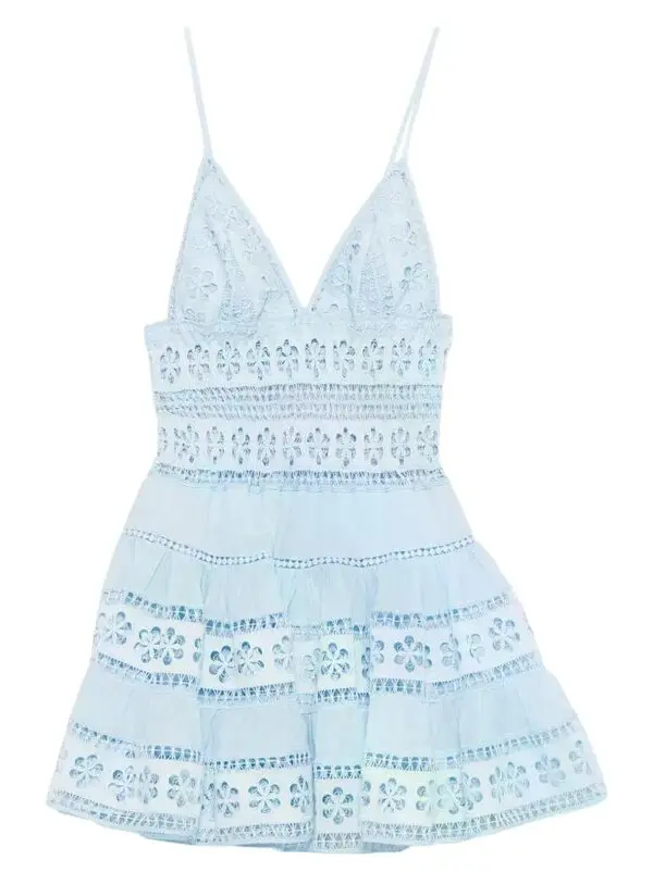 Charo Ruiz Ibiza Isca Broderie-anglaise Mini Dress - Blue