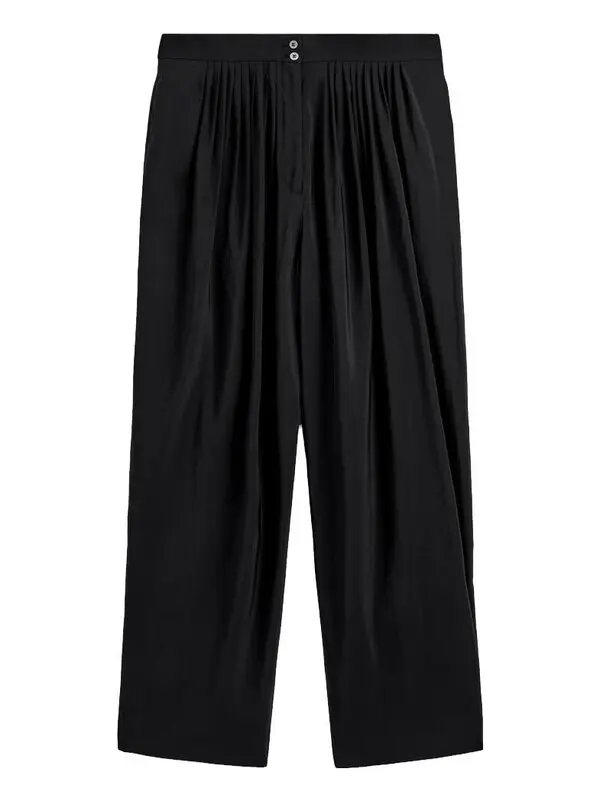 Cos Draped Pleated Straight-leg Pants - Black