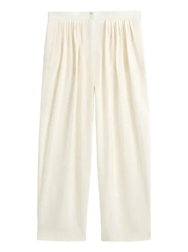 Cos Draped Pleated Straight-leg Trousers - White