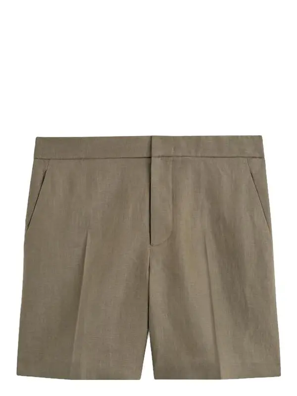 Cos Tailored Linen Shorts - Green