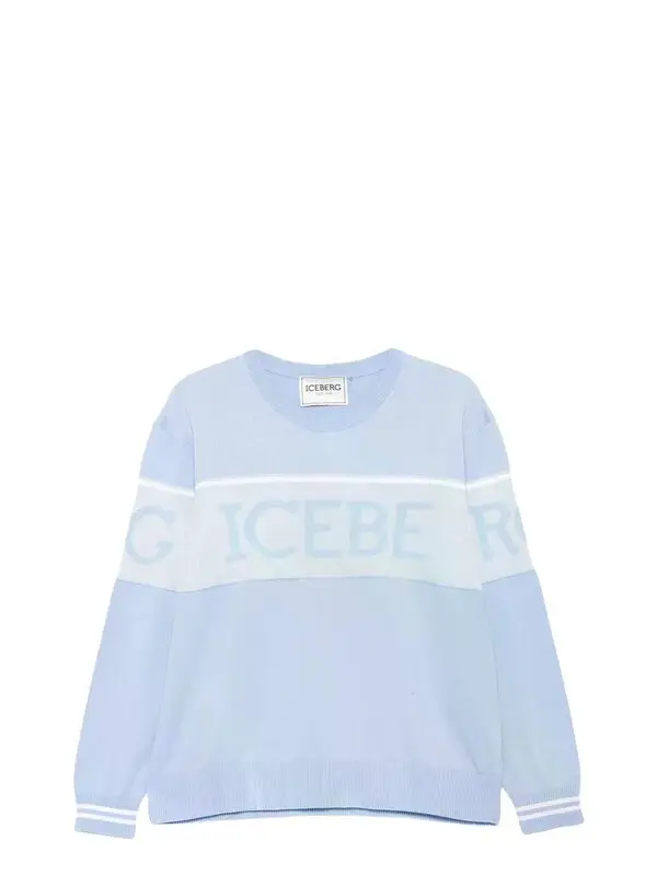 Iceberg Logo-detailed Striped Sweatshirt - Blue
